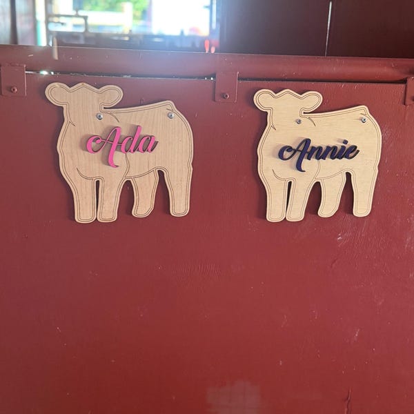 Show Heifer Stall Sign, Wood Livestock Show Sign With 3D Raised Letters ...