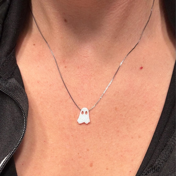 Ghost Opal Necklace, Fire Opal Specter Necklace, White and Black Opal ...