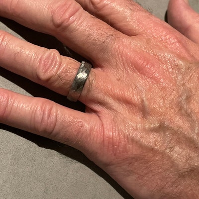 The Fjord, Hammered Titanium Ring, Distressed Titanium Ring, Rustic ...