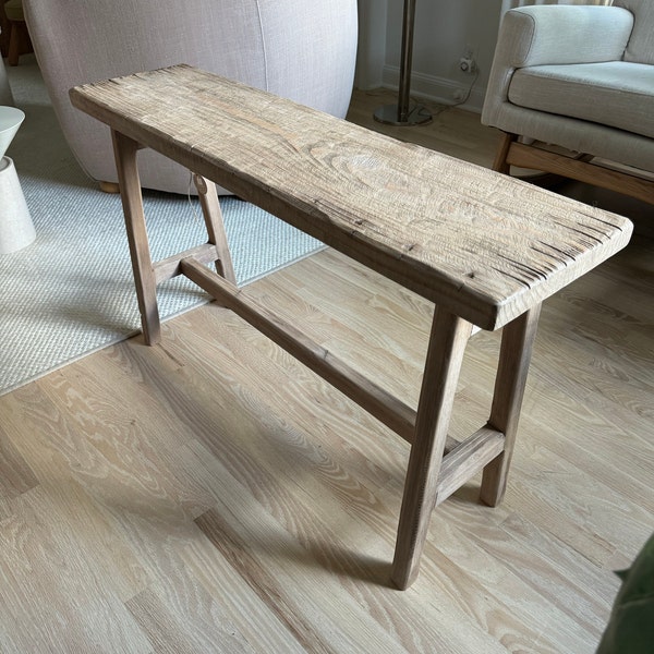 Vintage Inspired Skinny Bench, Weathered Wood, Rustic Bench, Home Decor ...
