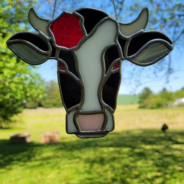 Happy Heifer Stained Glass Pattern | Digital Download | Cow Pattern ...