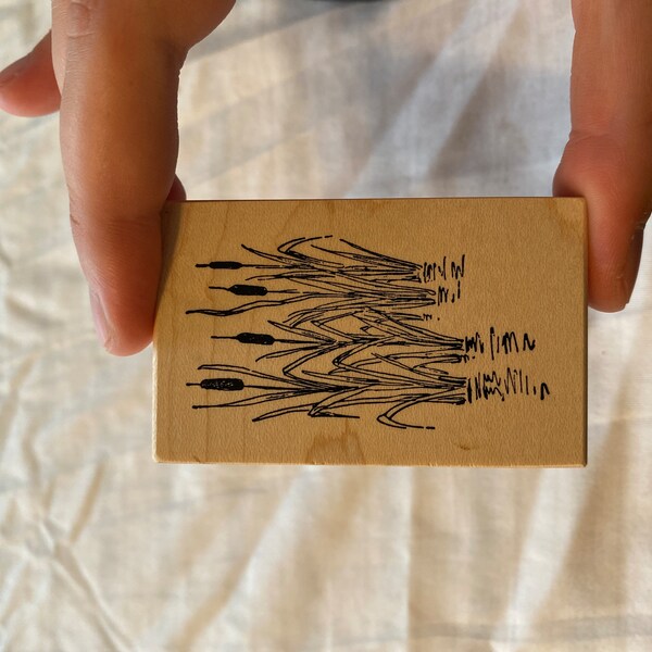 Cattails in Pond 1352G Beeswax Rubber Stamps Unmounted, Cling, Mounted ...