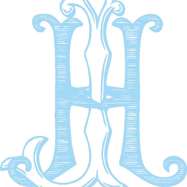 PS Classic Wedding Monogram: Intertwined Letter Design (PDF) - Etsy