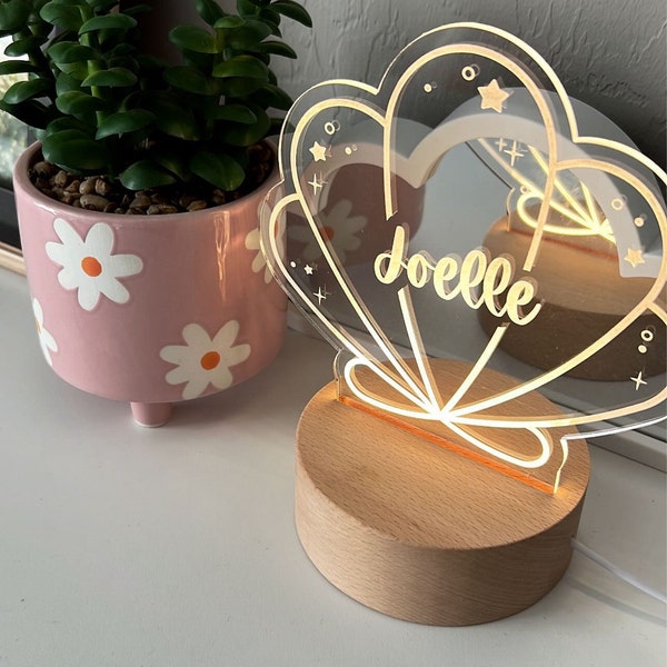 Personalized Acrylic Night Light | Seashell LED Light | Under the Sea ...