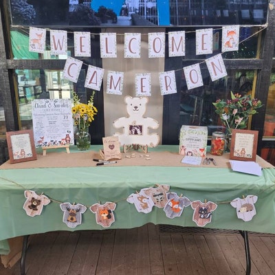 PRINTABLE Teddy Bear Centerpieces, Teddy Bear Baby Shower, Bearly Wait ...