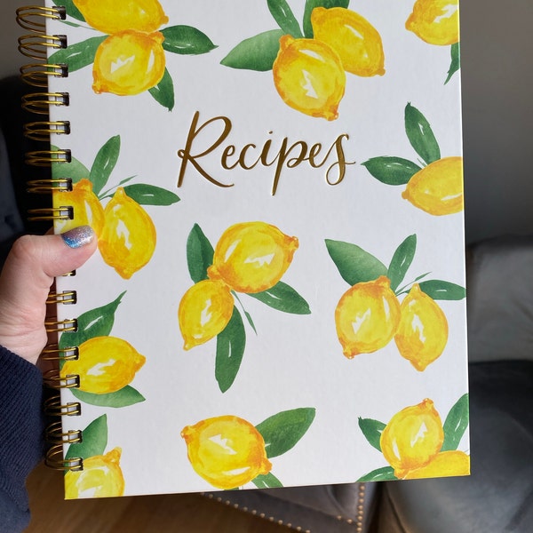 Hardcover Lemon Recipe Book to Write in Your Own Recipes With Tabs ...