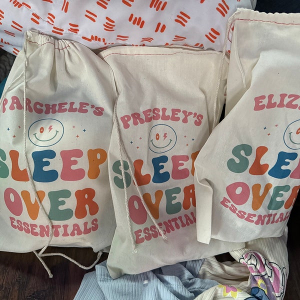 Retro Sleepover Essentials Bags - Slumber Party Gift Bags ...