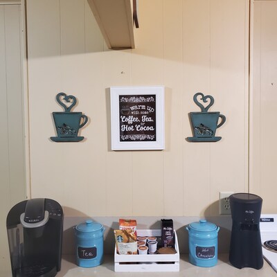 Coffee Tea or Hot Cocoa Sign, Warm up With Some Hot Beverages Station ...