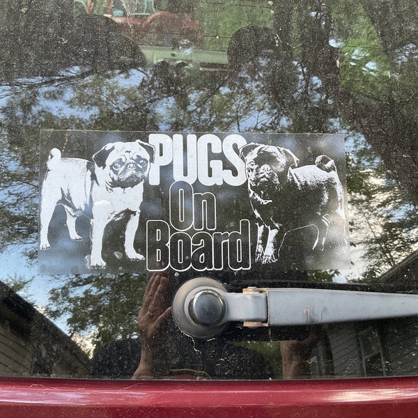 Pugs on Board - Car Window Sticker - Pug Dog Sign Decal -V05 - Etsy