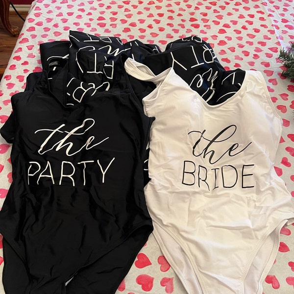 Custom Bride Swimsuit, Personalized Bachelorette Party Swimsuit ...