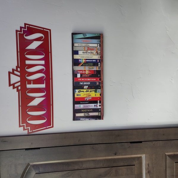 Movie Theater Concessions Metal Sign, Movie Sign, Home Theater, Theater ...