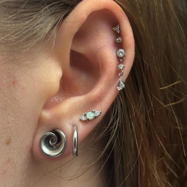 Coquette Bow and Flower Stainless Steel Piercing, Screw Bar | Tiny ...