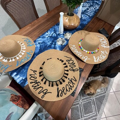 Custom Sun Hat Sun Hat-beach Hat Boho Hat Personalized Bachelorette ...