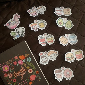 Perfect Match Food Kawaii Sticker Pack Cute Fun Stickers Stickers Gift ...