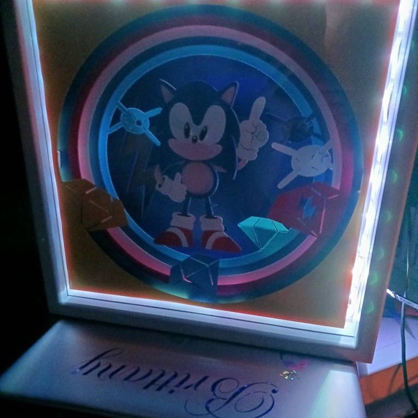 SONIC SHADOW BOX 7 Layer Template - Etsy