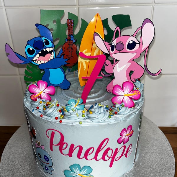 Lilo and Stitch Cake Topper Set/ Lilo & Stitch Cake Topper/ Lilo and ...
