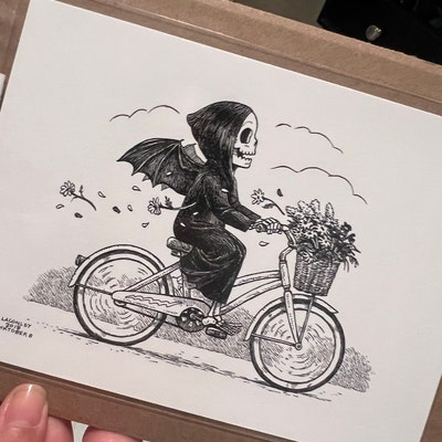 4x6 Spooky Art Print Pen and Ink Drawing of Ghost Friends - Etsy