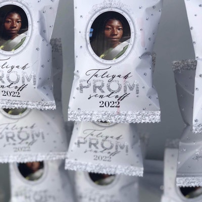 Silver Prom Chip Bag, Prom Favor Bag, Prom Send off Chip Bag, Printable ...