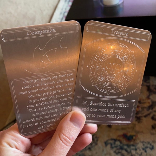 Cursed Magic the Gathering Treasure Token: Etched Aluminum - Etsy