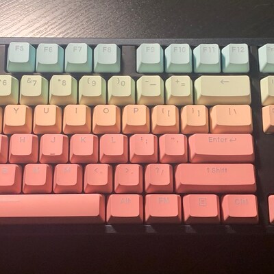 Gradient Pastel Keycap Set, OEM Profile, Shine-through, PBT, Cherry MX ...