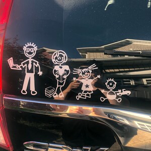 Stick Figure Decals Family Vinyl Car Vehicle SUV Truck Van Permanent ...