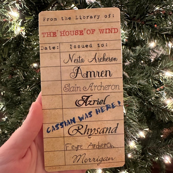 ACOTAR House of Wind Library Card Bookmark | A Court of Thorns and ...