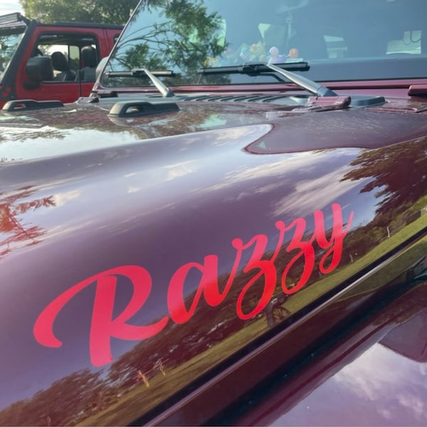 Custom Hood Name Decal | Car Vinyl Sticker Banners | Offroad Vehicles ...