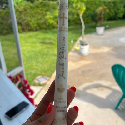 First Holy Communion Taper Candles Personalized Ceremony - Etsy