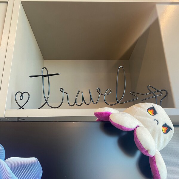 Travel Wire Word Sign | Travel Wall Art | Handmade Travel Metal Word ...