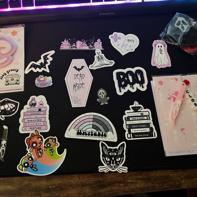 Pink Halloween Bookshelf Sticker Pastel Witch Bookshelf Sticker Pastel ...