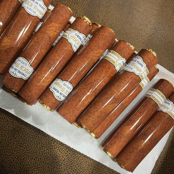 FULLY ASSEMBLED or PRINTED Chocolate Cigars Party Favors, Birthday ...