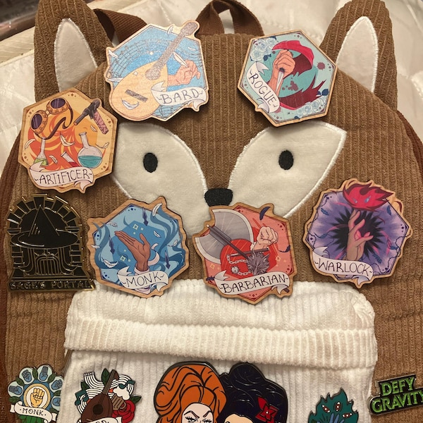 Dnd Class Wooden Pins - Dnd Class Emblems - Dungeons and Dragons - Dnd ...