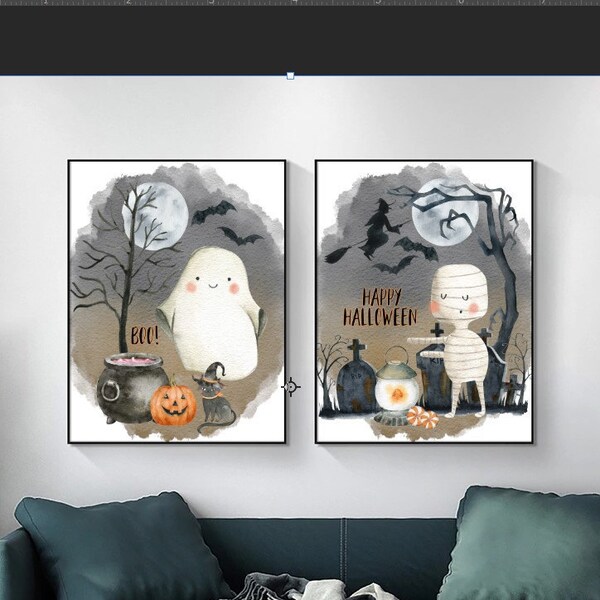 Halloween Watercolor Clipart Cute Fall Pumpkin Autumn Clipart - Etsy