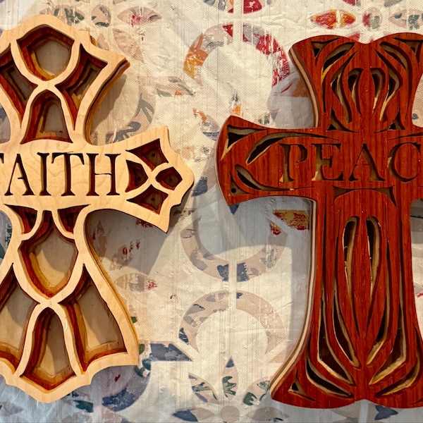 Easter Cross Intarsia Pattern Segmentation Scroll Saw Pattern Bandsaw ...