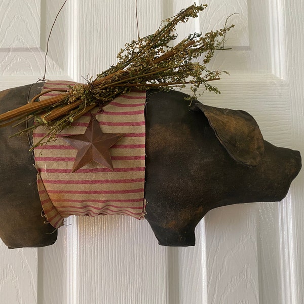 DIGITAL FILE Primitive Piggy Wall Hanger Sewing Pattern Tutorial PDF ...