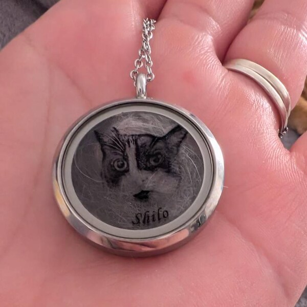 Personalized Keepsake Necklace • Pet Hair Keepsake • Memorial Gifts for ...
