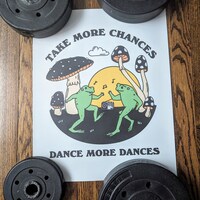 Retro Frog Coffee Print, Vintage Positivity Quote Illustration ...