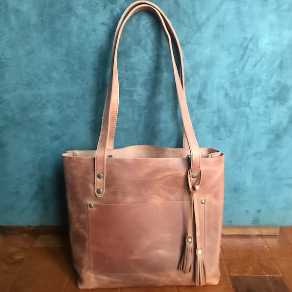 Copper LEATHER Tote Bag Crossbody Leather Bag Leather Shoulder Tote Bag ...