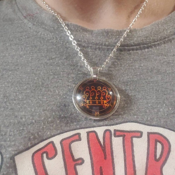 Paimon Satanic Occult Seal Sigil Necklace, Paimon Witchcraft Demon ...