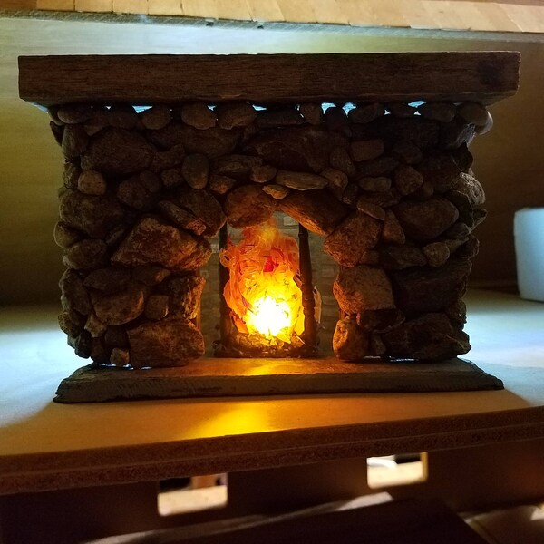 Dollhouse Miniature Fire Battery Operated, Mini Fire, Miniature ...