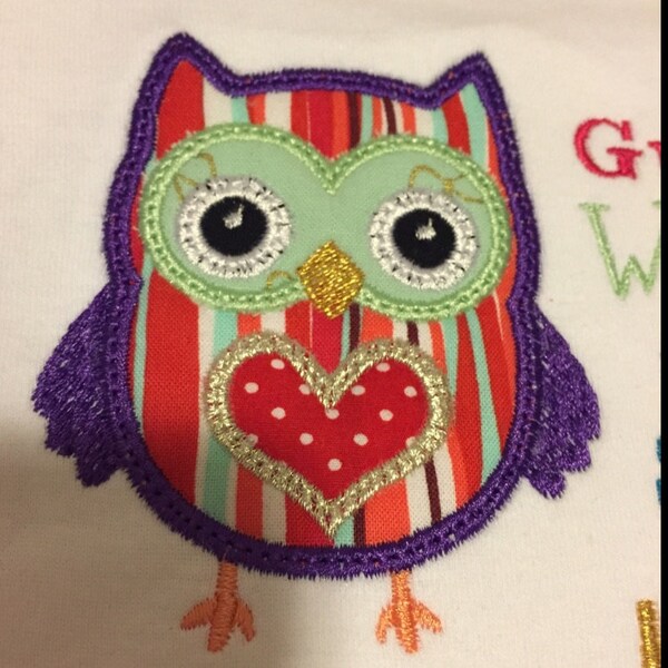 Owl Applique Machine Embroidery Design - Etsy