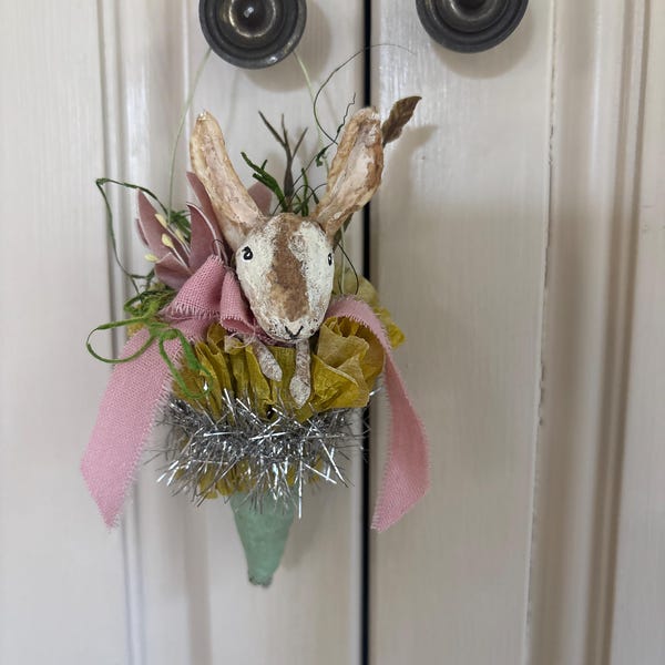 Spun Cotton Easter Doll/girl With Easter Basket - Etsy