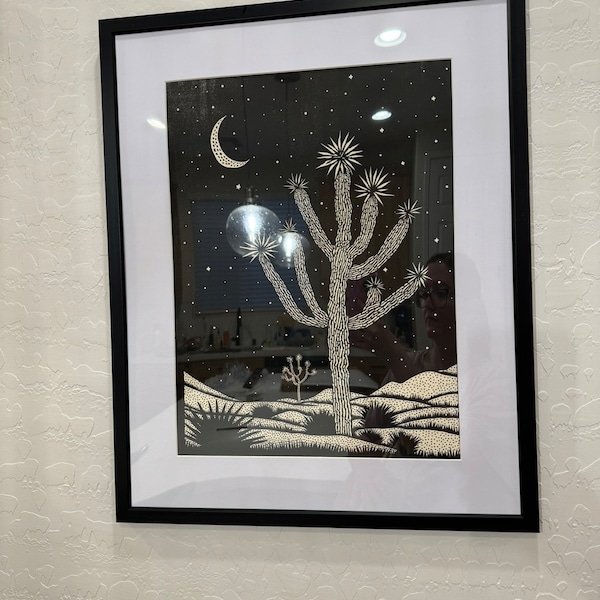 Joshua Tree Block Print Poster, Western Decor, Southwestern Design ...
