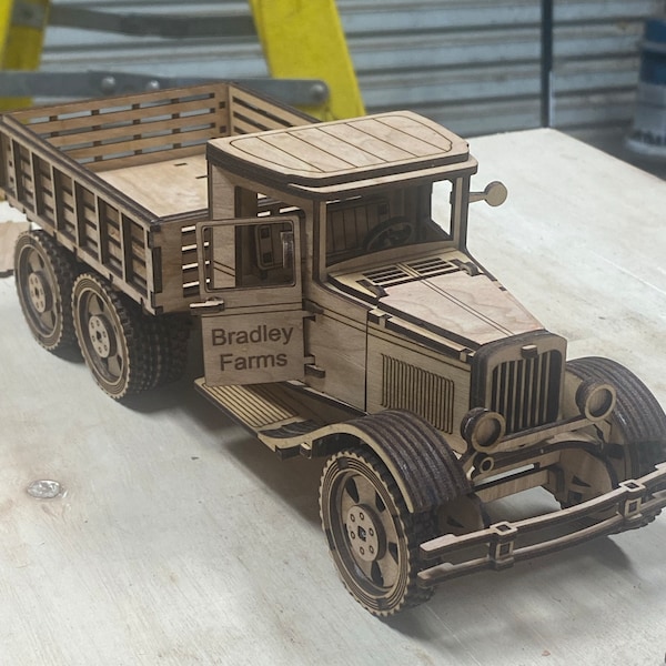 3D Classic Truck Laser Cut File: Wooden Model (SVG DXF Digital Download ...