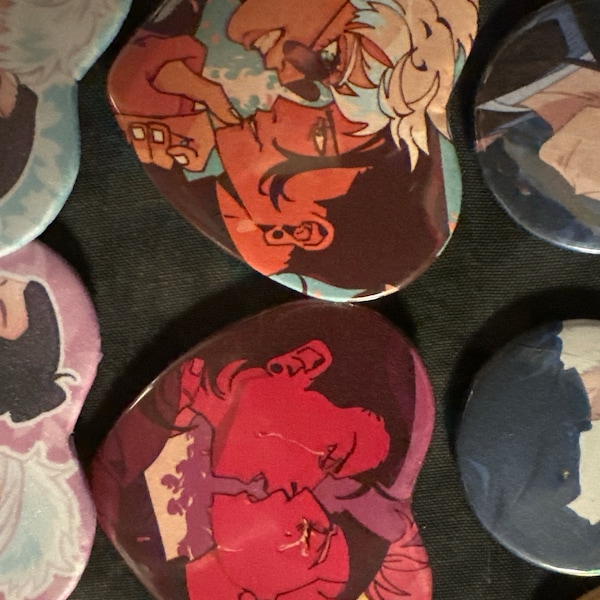 Jjk: Gojo & Geto 2.25" Heart Buttons - Etsy