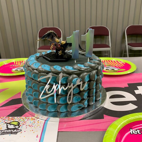 Script Name Acrylic Cake Charm | Custom Cake Charm | Birthday Cake ...