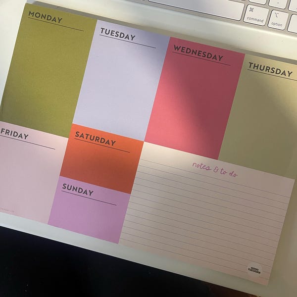 Weekly Keyboard Planner Pad Desk Planner | Weekly Notepad | Todo List ...