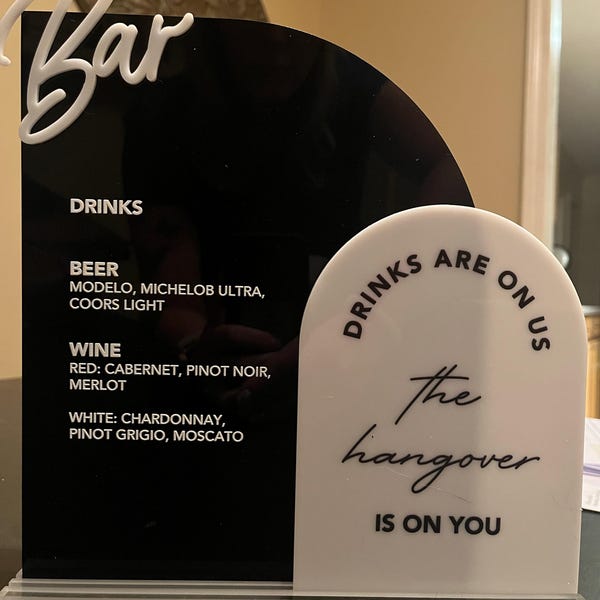 Bar Menu in Double Panel Rectangle Acrylic - Etsy