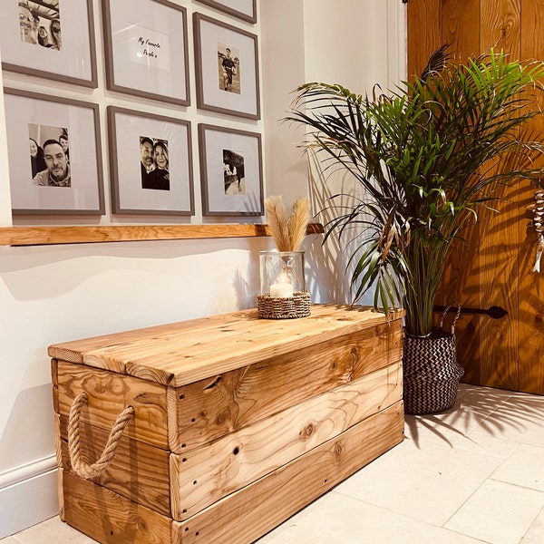 Rustic Wooden Storage Box - Custom Orders Taken - Blanket Box, Storage ...