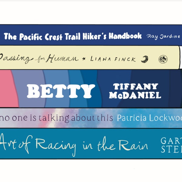 Custom Book Spine Art Booktok Book Poster DIGITAL DOWNLOAD Book Stack ...